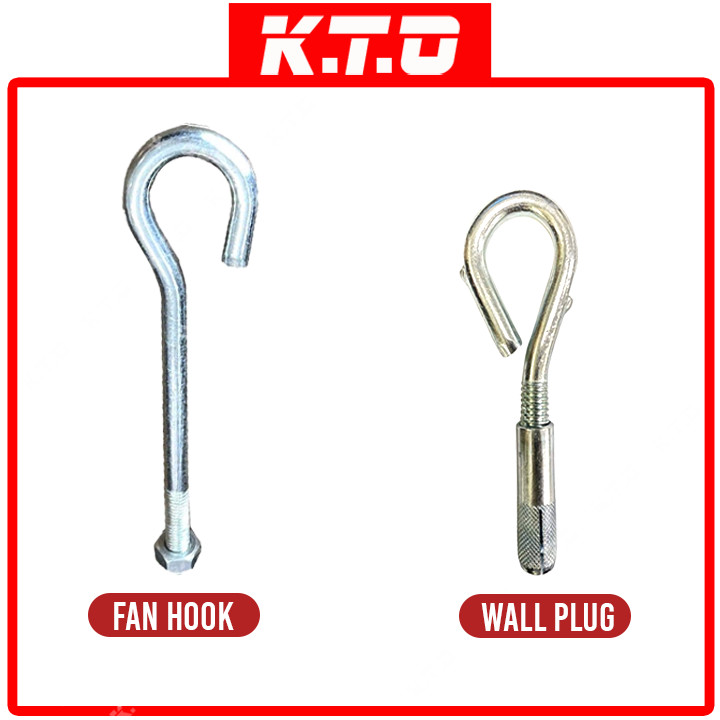 J Type Metal Fan Hook Ceiling Hanger Threaded Fan Hook Wall Plug ...
