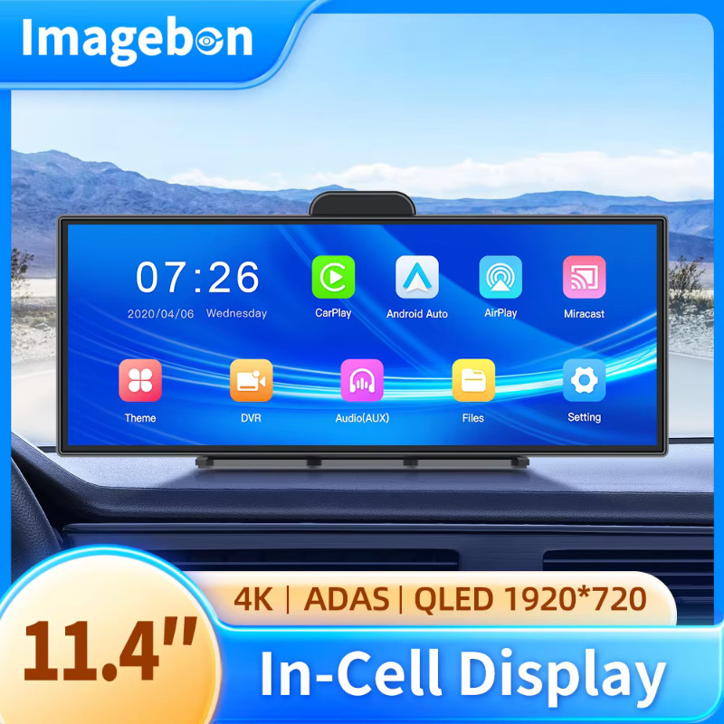 New Imagebon 11.4 H70 Pro 4K ADAS QLED In-cell Display Car DVR Wireless ...
