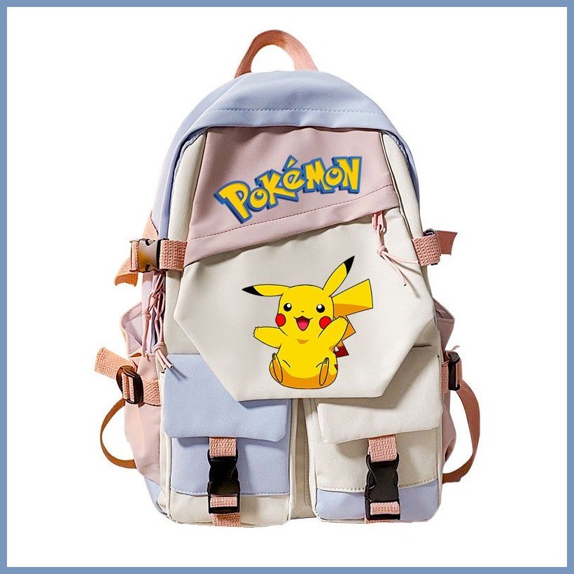 New Style Schoolbag Pocket Monsters Pikachu Charmander Bulbasaur ...
