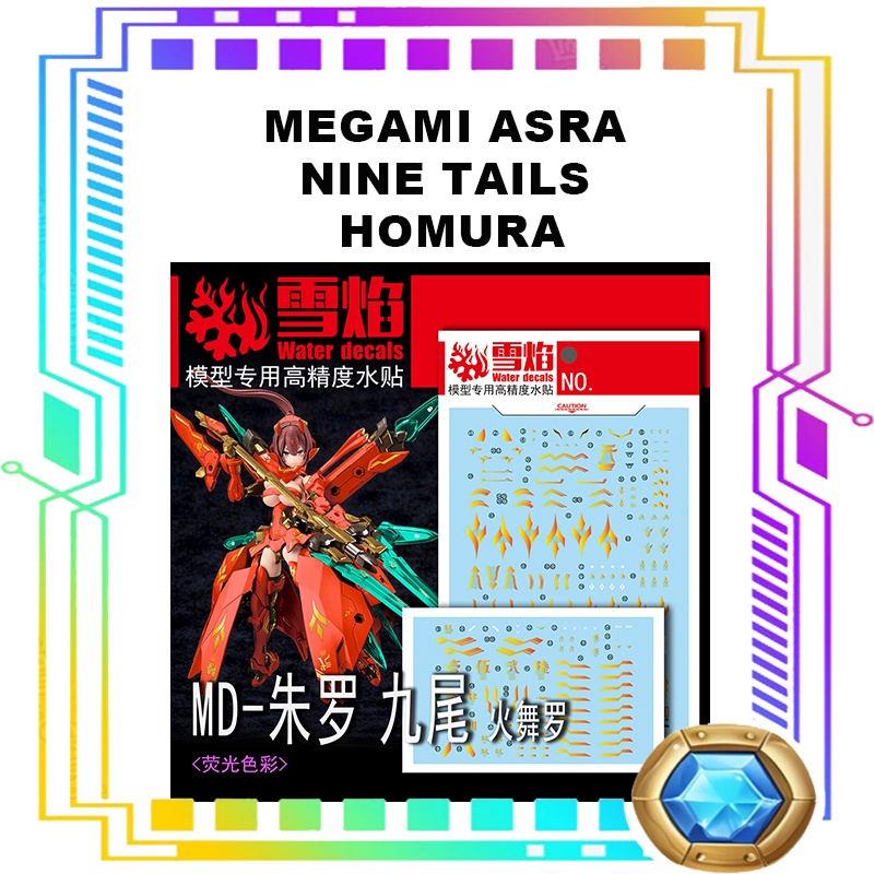 MEGAMI ASRA NINE TAILS HOMURA CHROME WATERSLIDE DECAL | Shopee Malaysia