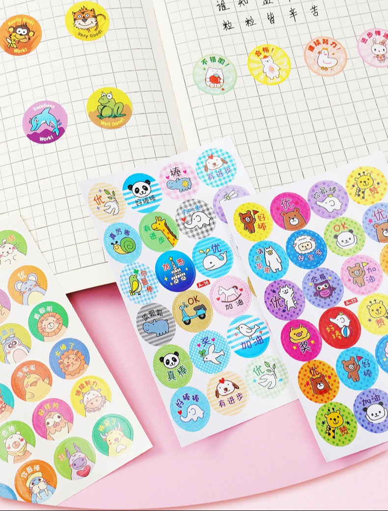 Arigatou Reward Sticker Children's Dot Reward Stickers Cute Cartoon ...