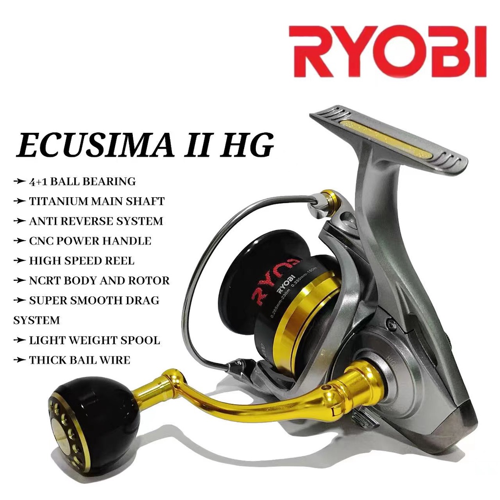 RYOBI ECUSIMA II HG SPINNING FISHING REEL | Shopee Malaysia