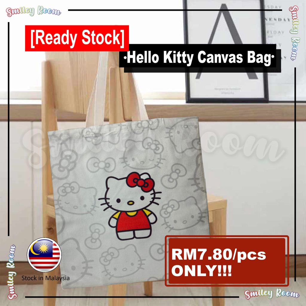 [Ready Stock] Hello Kitty Canvas Bag / 凯蒂猫双面帆布袋 / Beg Kanvas Hello ...