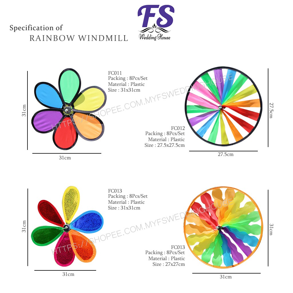 1 SET - STRING WINDMILL/COLOURFUL WINDMILL/RAINBOW WINDMILL/ROUND WHEEL ...