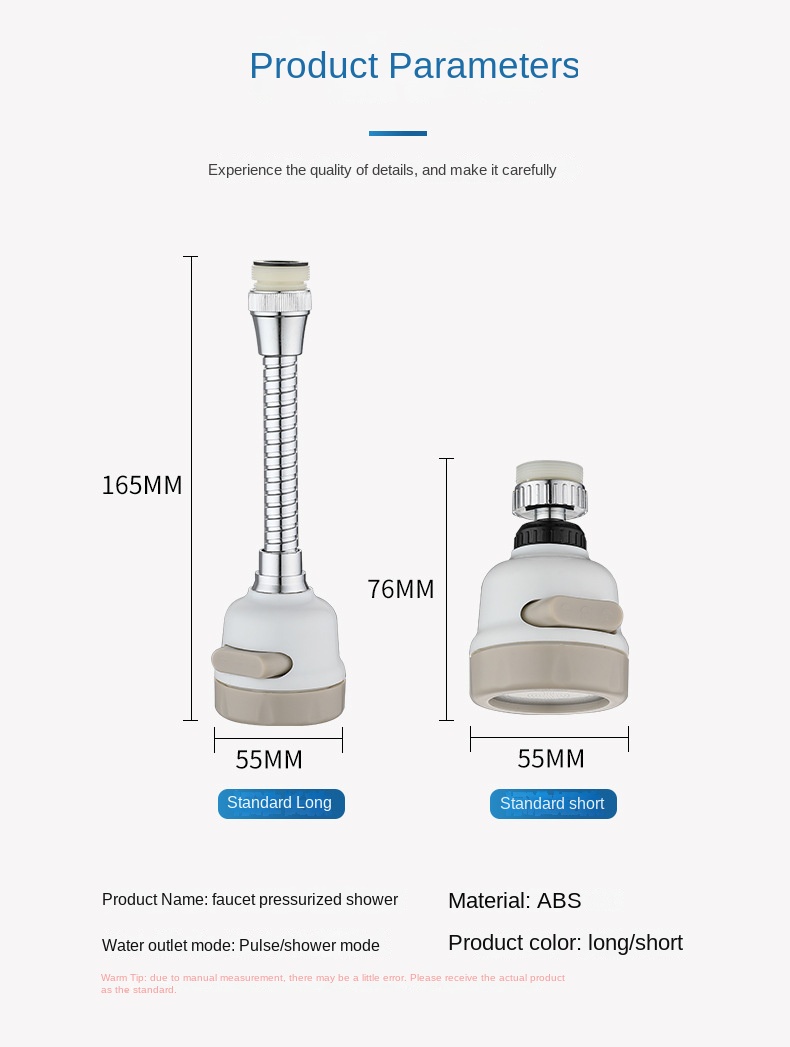 Kitchen Faucet Head Water Save Anti Splash Rotatable Faucet Taps Shower ...
