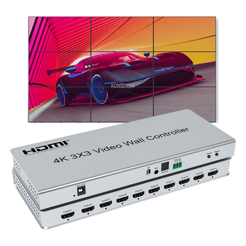 4K 3x3 Video Wall Controller 1x3 1x4 2x3 2x4 3x4 4x4 4x2 HDMI TV Video ...