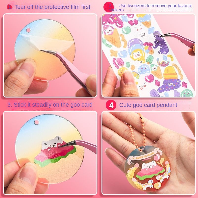 Goo card guka set (gift chain) guka sticker 咕卡 古卡 咕卡盘 (送珠链）咕卡盘 咕卡贴纸 ...