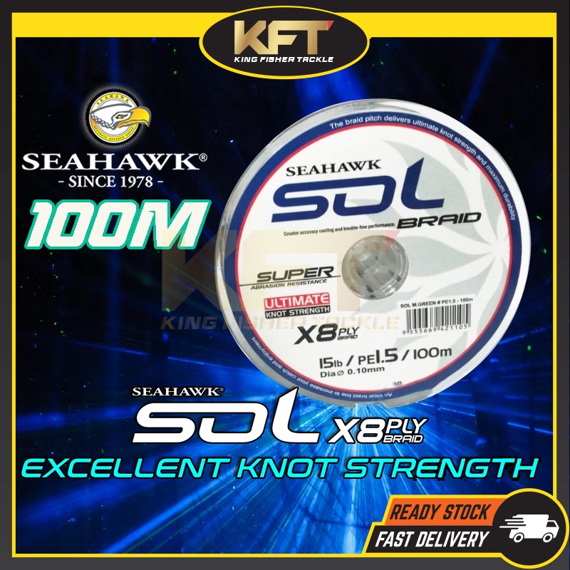 KFT SEAHAWK SOL 8X X8 Fishing LINES BRAIDED MULTICOLOR Benang Pancing ...