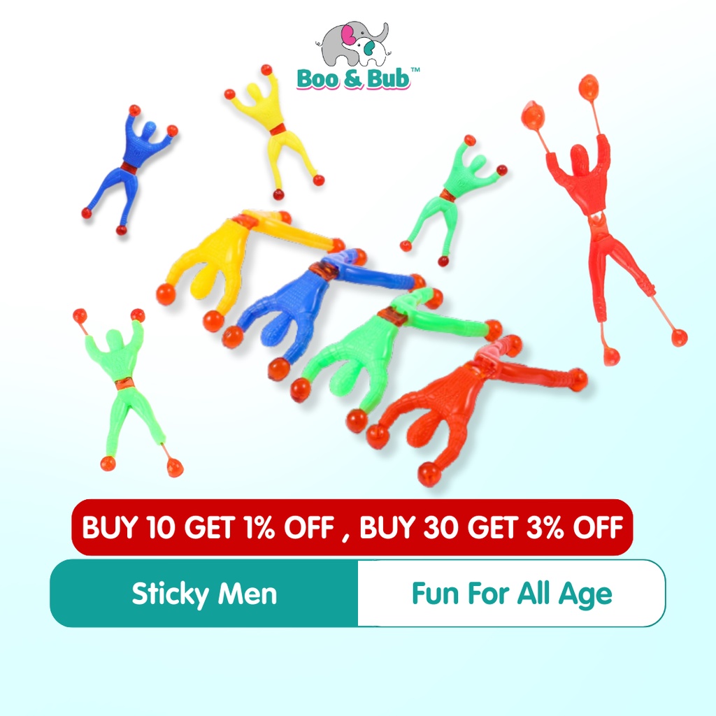 Boo&Bub Flexible Climb Sticky Man Wall Climbing Spider Man Toy Climbing ...