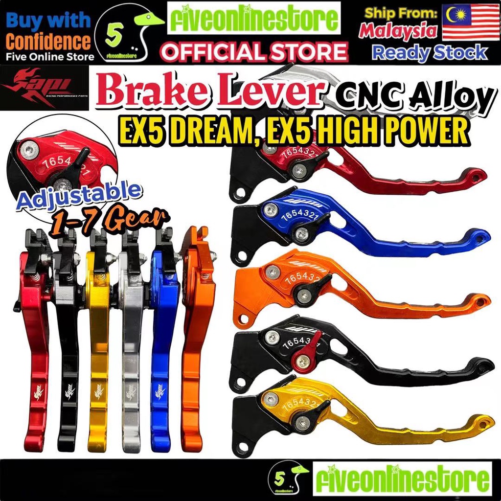 Api Technology Racing Handle Brake Clutch Lever CNC Alloy Adjustable Honda EX5 DREAM EX5 HP HIGH ...