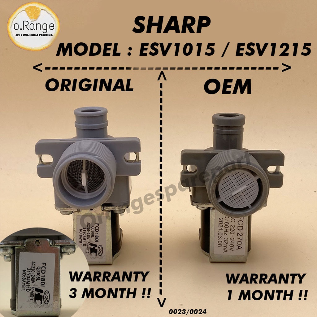 ESV1015 ESV1215 SHARP Washing Machine Water Inlet Valve / INLET COIL ...