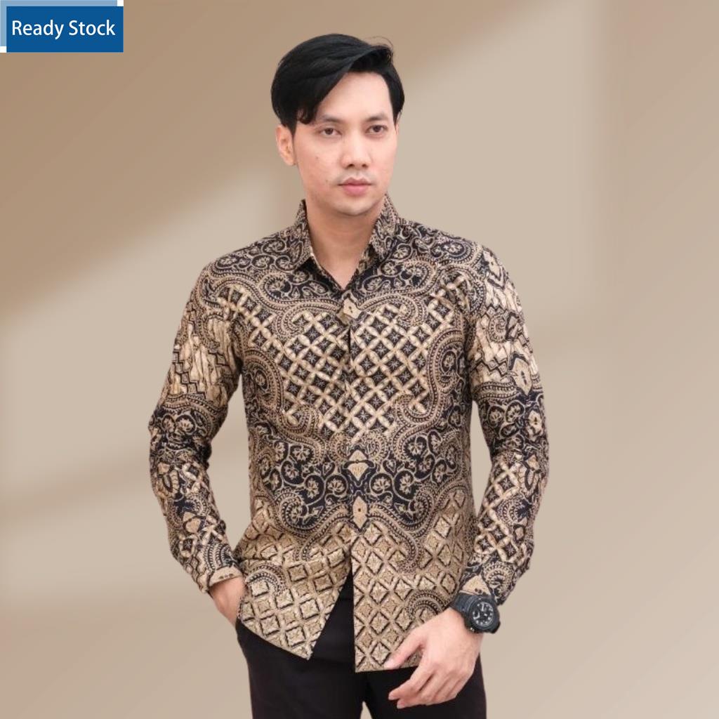 KEMEJA KATUN Hem Shirts Men's Batik Shirts Men Men Slimfit Full Lapis ...