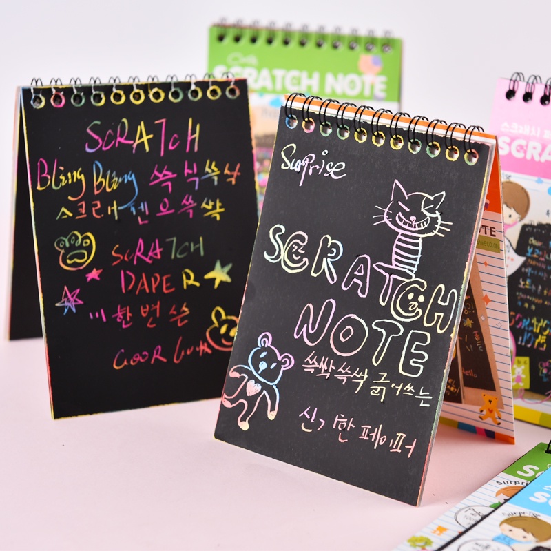 Kids Scratch Note Scratch Art Note Book Kids Rainbow Colorful Fun ...