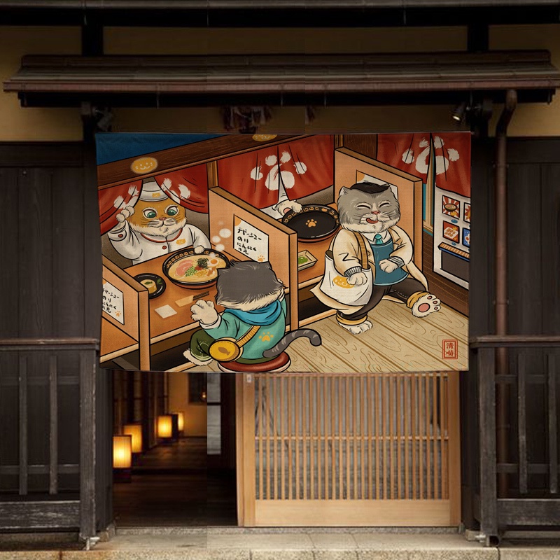 Japanese Style Cartoon Restaurant Kitchen Partition Sushi Ramen Shop ...