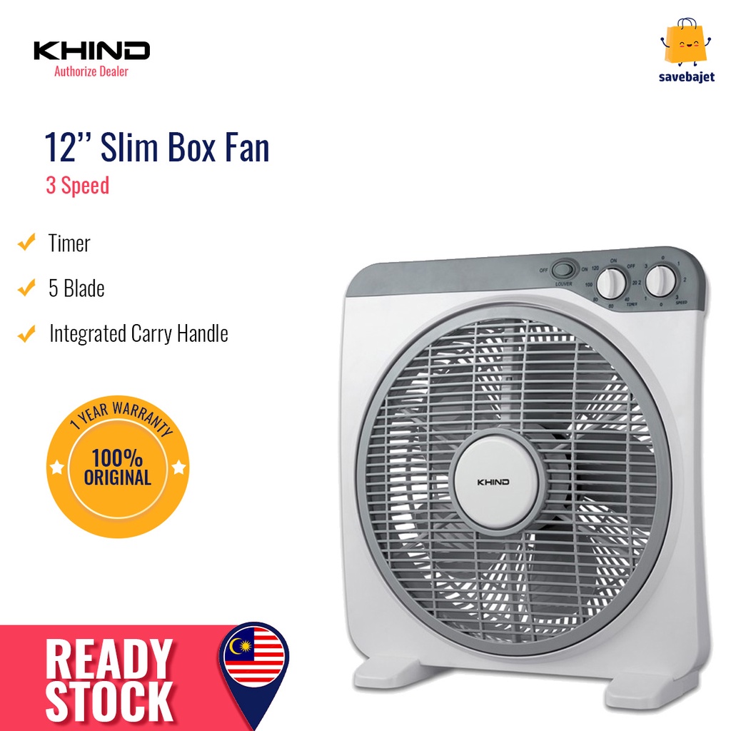 KHIND Slim Box Fan (12") BF12S | Shopee Malaysia
