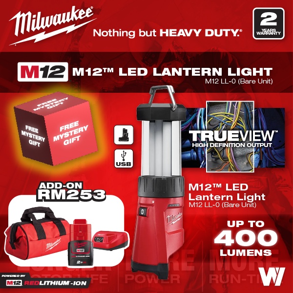 MILWAUKEE M12™ LED Lantern Light M12 LL-0 | Shopee Malaysia