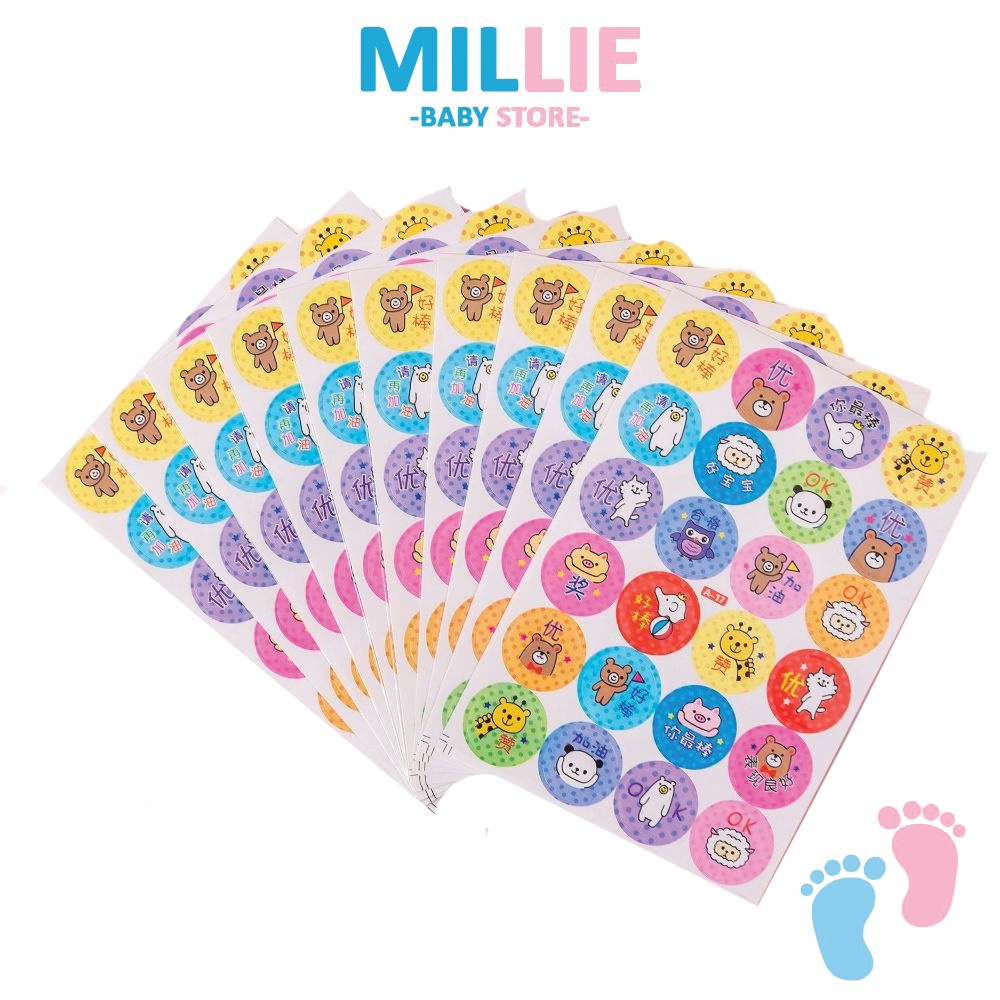 MILLIE Various Pattern And Design Colorful And Cute Self Adhesive Round ...