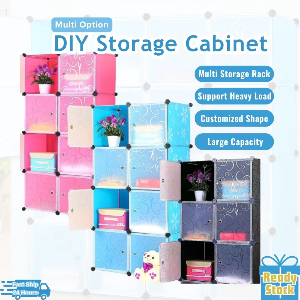 READY STOCK EasyHome Kabinet Baju DIY-DIY Magic Wardrobe Cabinet Cube Rack Clothes Storage ...