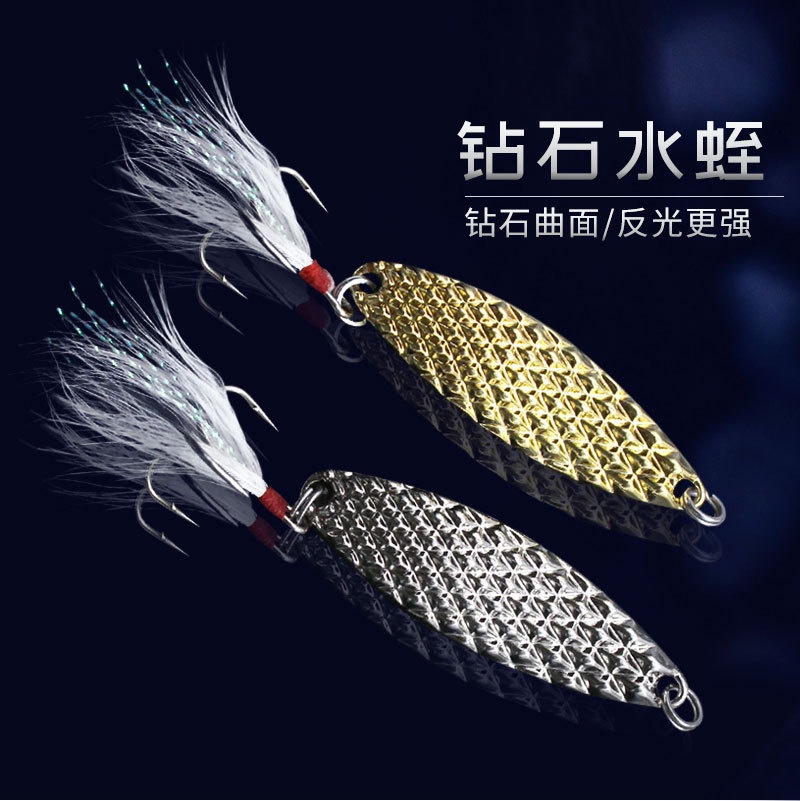 1 piece 2.5g5g7g10g15g20g diamond Pattern Metal Spoon Long Casting ...