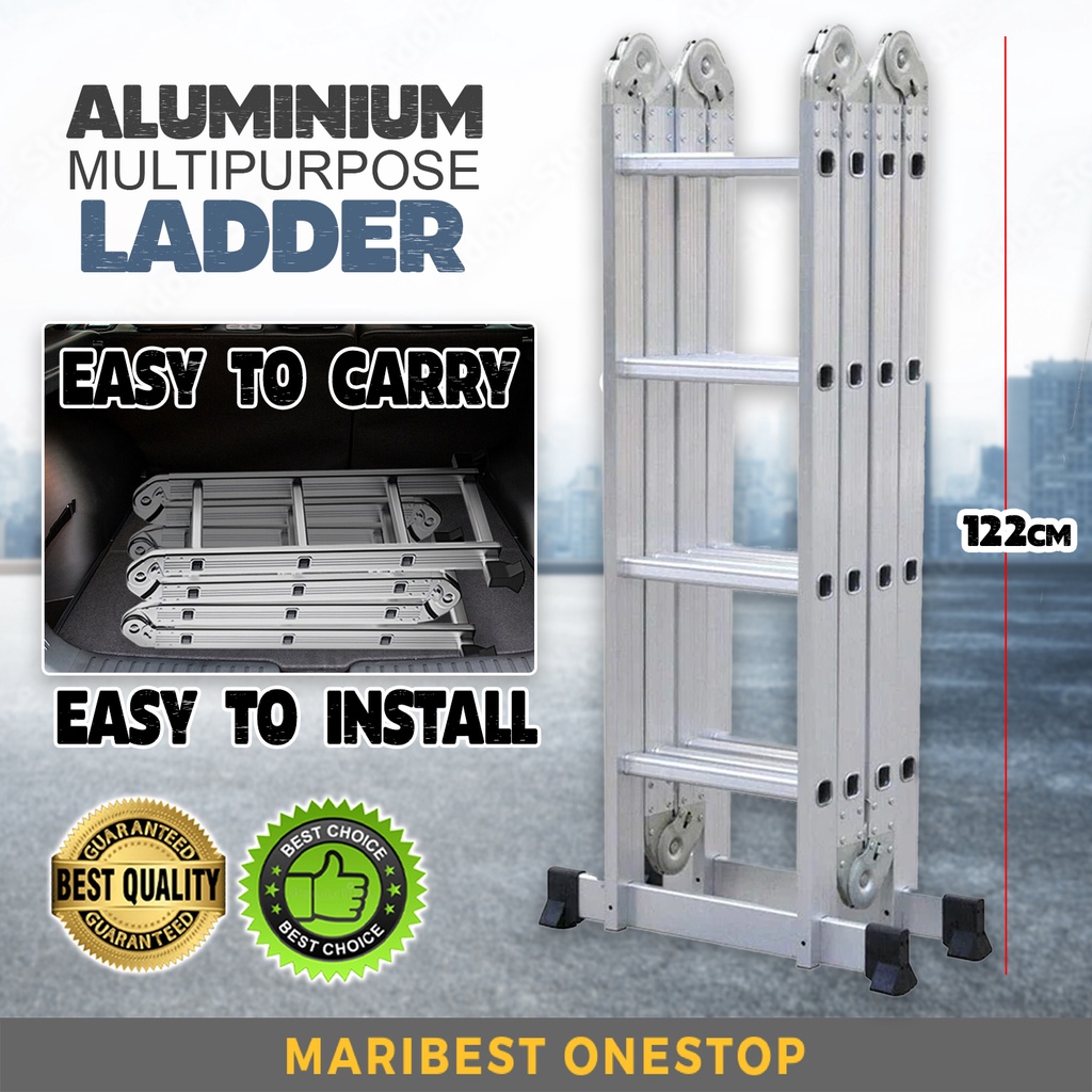 16 STEP (4.7M) / 12 STEP (3.7M) Aluminium Multipurpose Ladder Aluminium ...