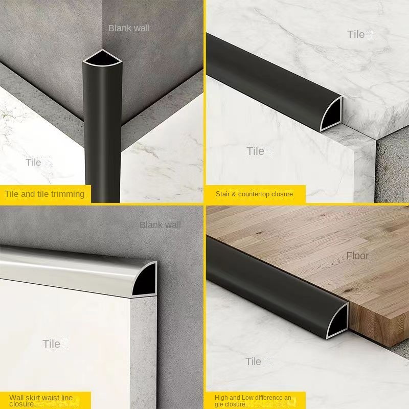 Aluminum Alloy Right Angle Blank Holding Groove Outer Angle Arc Tile ...