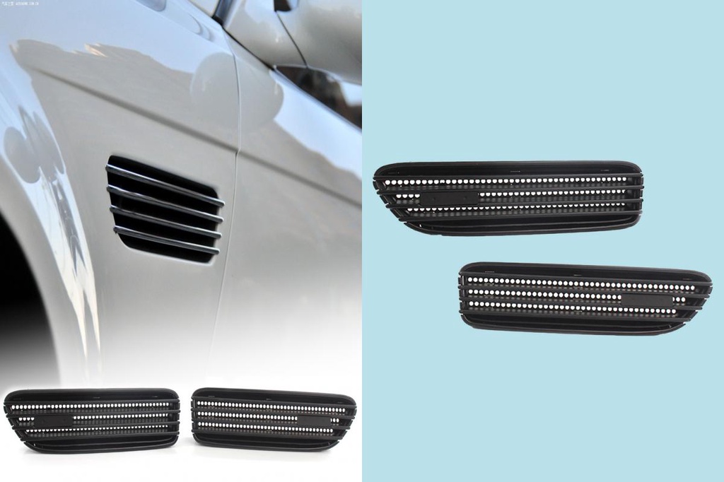 2Pcs Side Fender Vent Grill Anti-corrosion Perfect Match ABS Side ...