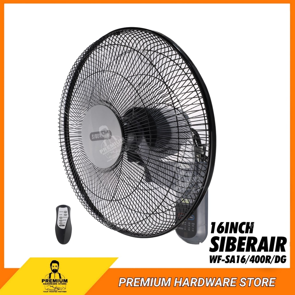 SIBERIAIR Wall Fan WF-SA16/400R 16" Remote Control Dark Gray Siberair ...