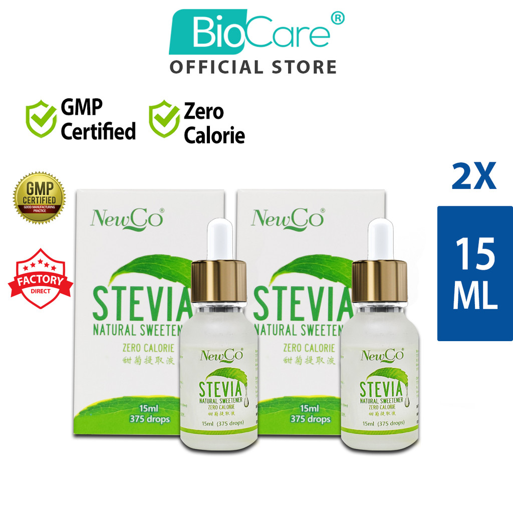 Newco Stevia Natural Sweetener Drop Zero Calorie (2 x 15ml) | Shopee ...