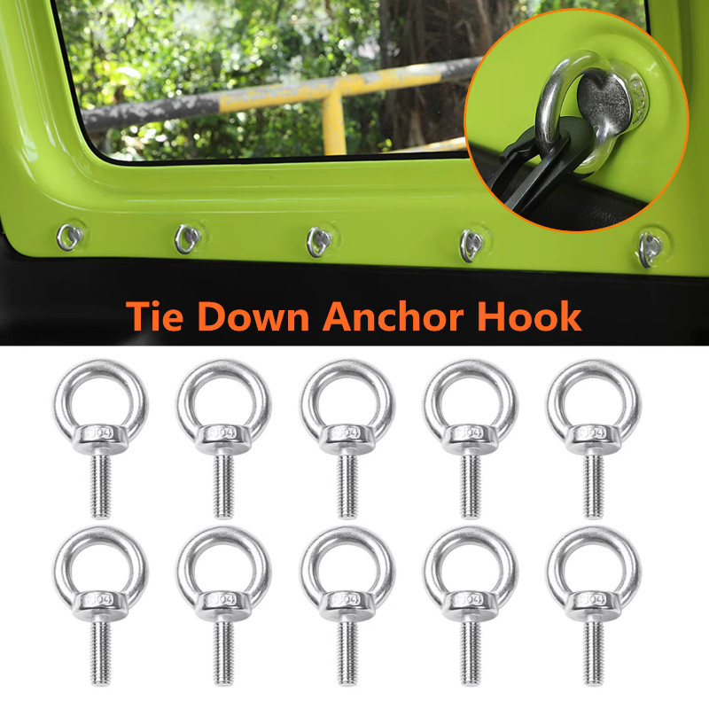 Heavy Duty Tie-Down Anchors Rings for Suzuki Jimny JB64 JB74W 2019-2024 Trunk Cargo Stainless ...