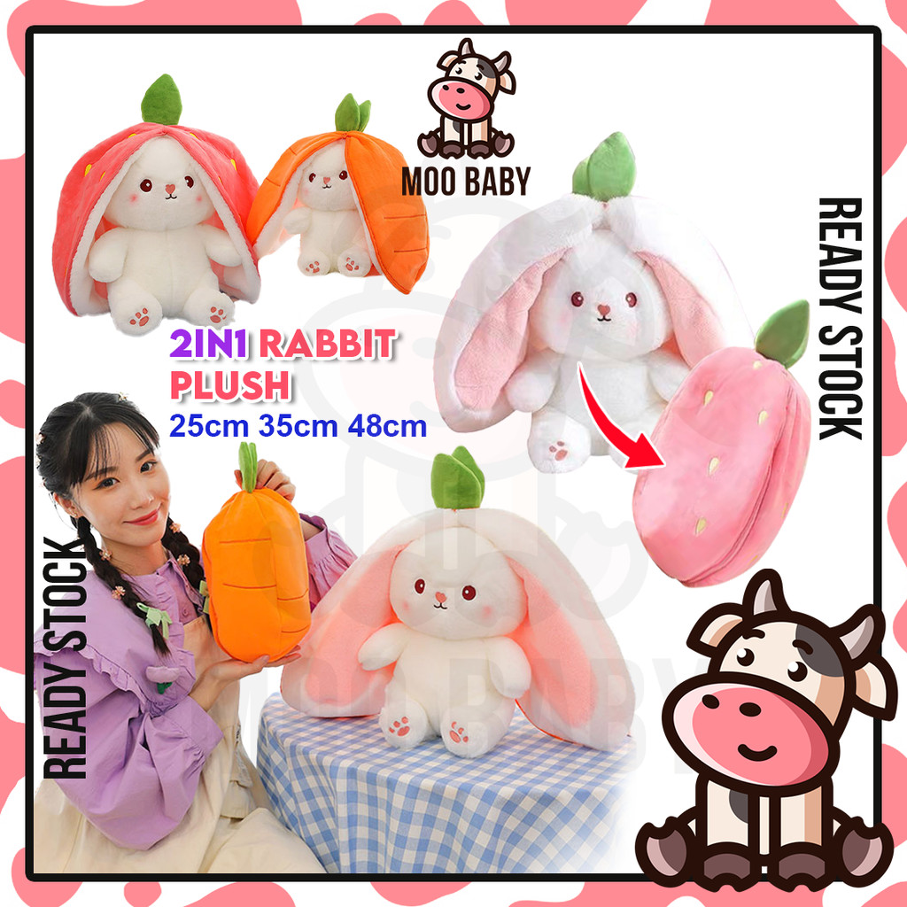 🐮Moo Baby Patung Arnab 2in1 Rabbit Plush Bunny Plushie Cute Plush ...