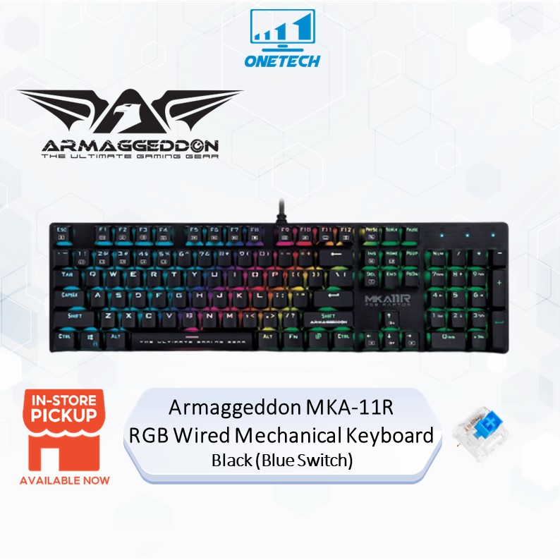 Armaggeddon MKA-11R RGB Raptor Blue Switch Mechanical Gaming Keyboard | Shopee Malaysia