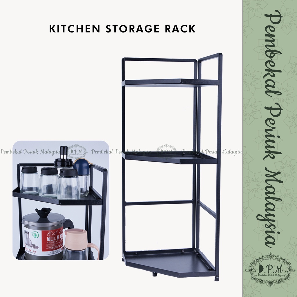 Three-tier Kitchen Corner Shelf / Rak Sudut Dapur Tiga Tingkat (READY ...