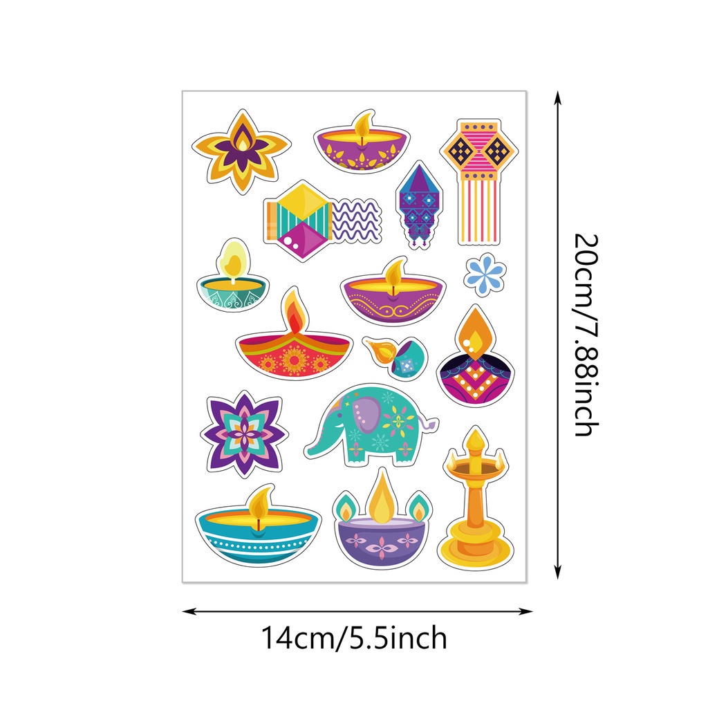 [Ready Stock]Diwali Lights DIY Stickers Deepavali Candle Cartoon ...