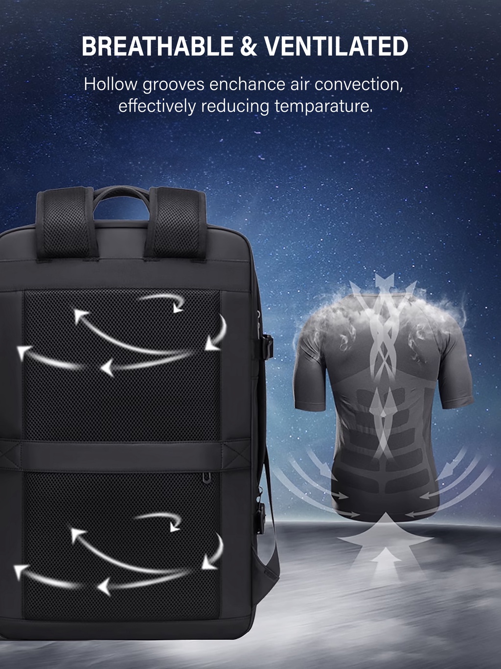 BRUNO CAVALLI Multifunctional EXPANDABLE 18" Travel Backpack with ...
