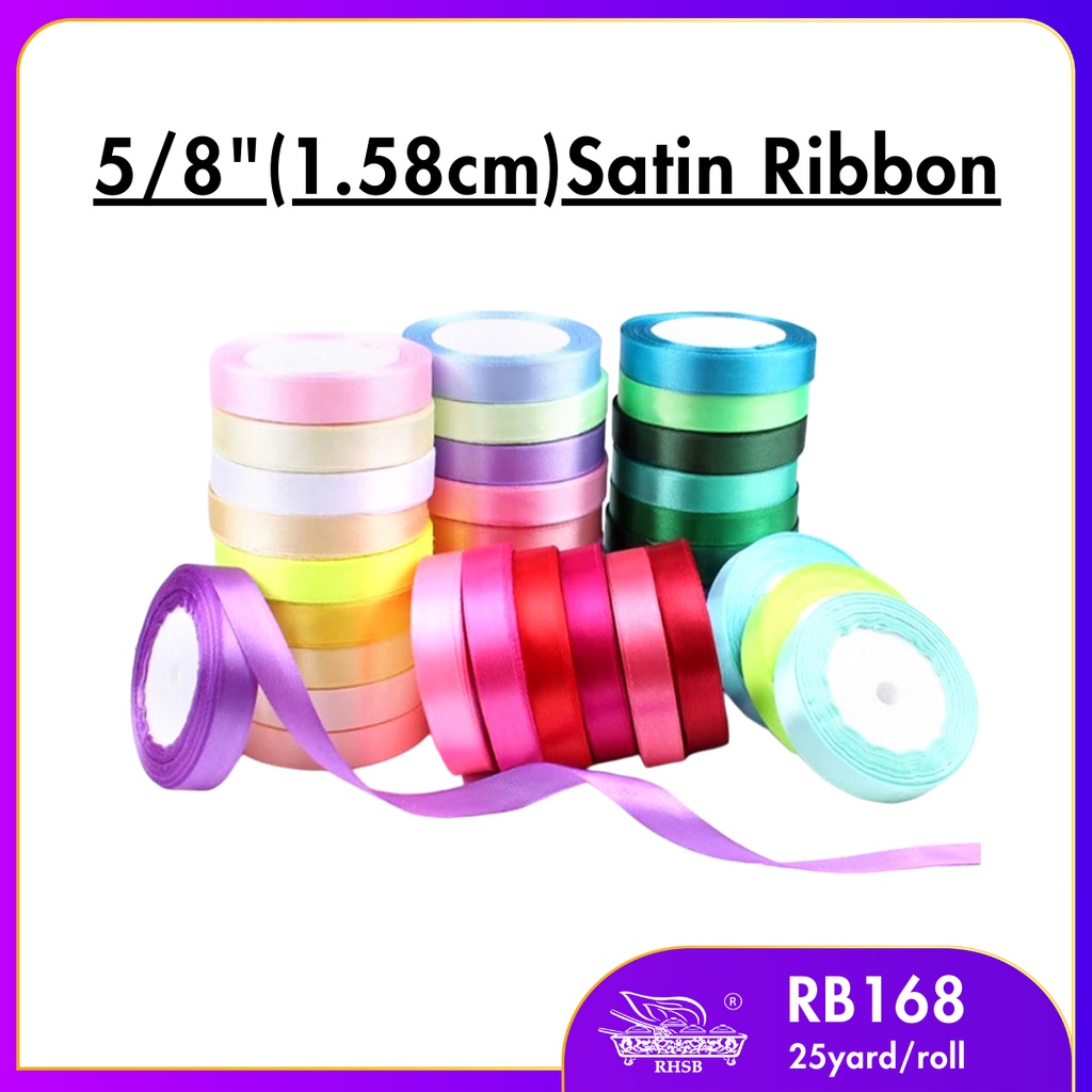 25yrd /ROLL 1.58cm (5/8') POLYESTER RIBBON / REBEN POLIESTER / SATIN ...