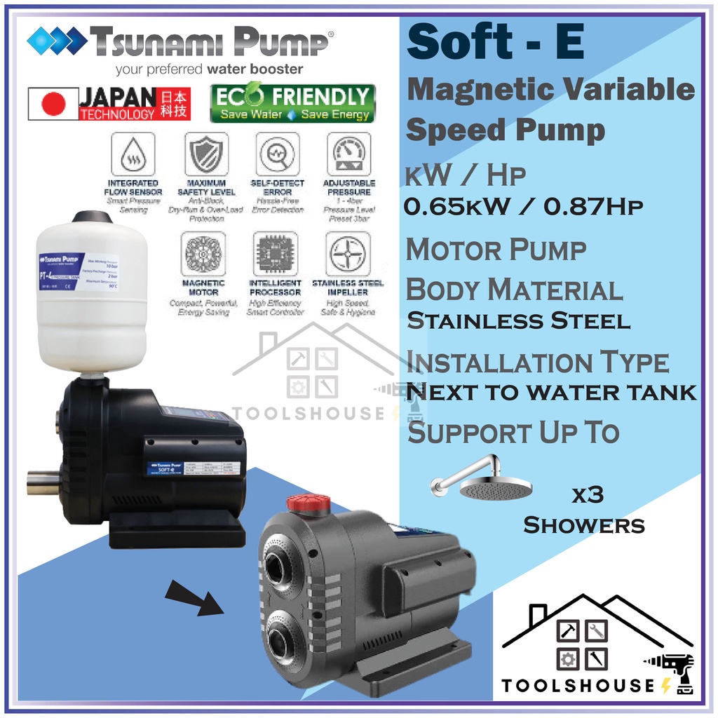 Tsunami Soft-E Magnetic Variable Speed Pump | Aqua X-3 (0.8Hp/600W ...