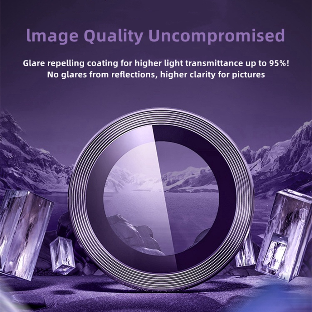 New Titanium Color Metal Ring Camera Lens Protector For iPhone 16 15 14 ...