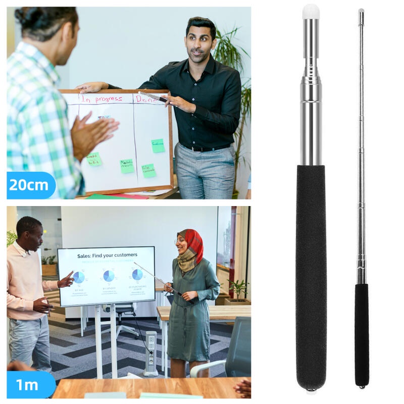 Telescopic Felt Nib Touch Screen Pointer Pen Stainless Steel Teacher ...
