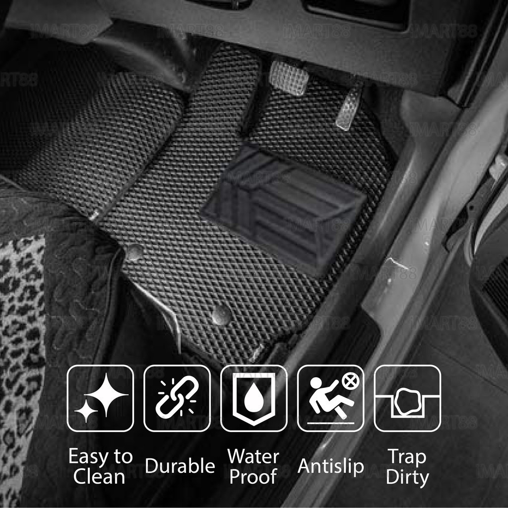 Original Perodua Alza 2009 - 2021 Car Floor Mat Red Black Carpet Front ...