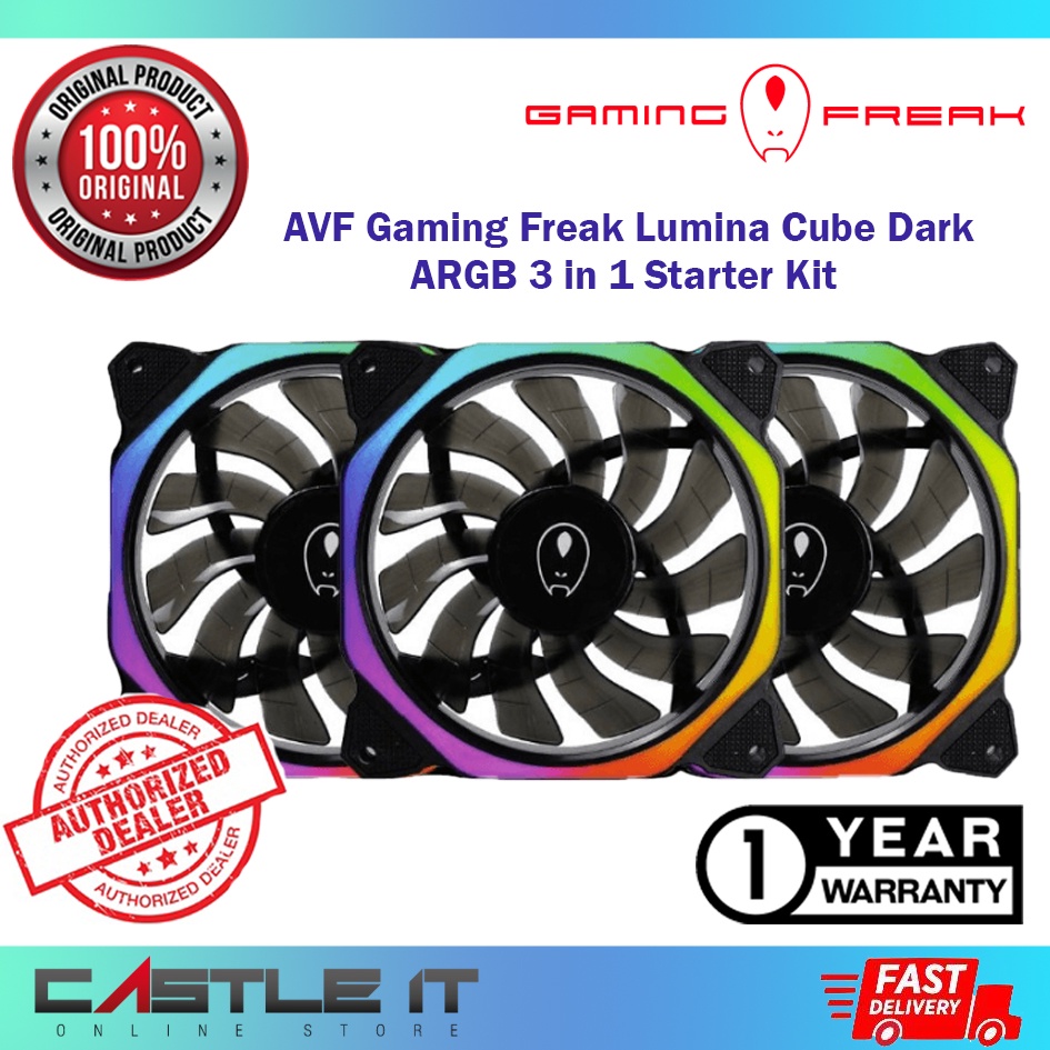 AVF Gaming Freak LUMINA CUBE DARK ARGB 3 in 1 Starter Kit / Add On Fan ...