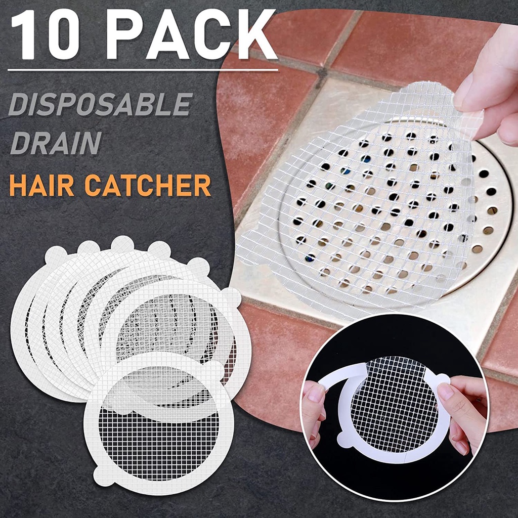 10pcs/pack Disposable Floor Drain Sticker Shower Hair Catcher Cover ...