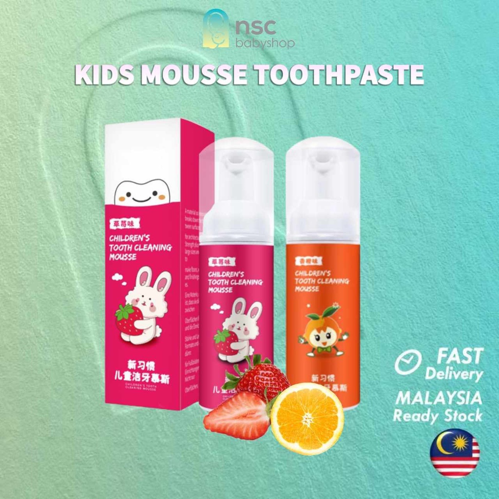 Baby Mousse Toothpaste Kids Oral Care Toothpaste Push-on Sallowable ...