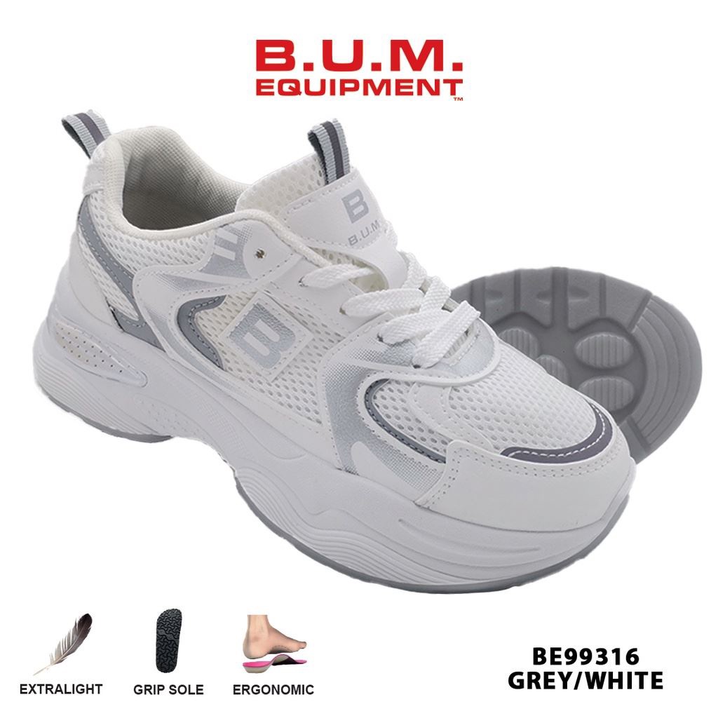 BUM Kasut Bertutup Wanita Kelabu x Putih Women Sneaker BE99316 Grey x ...