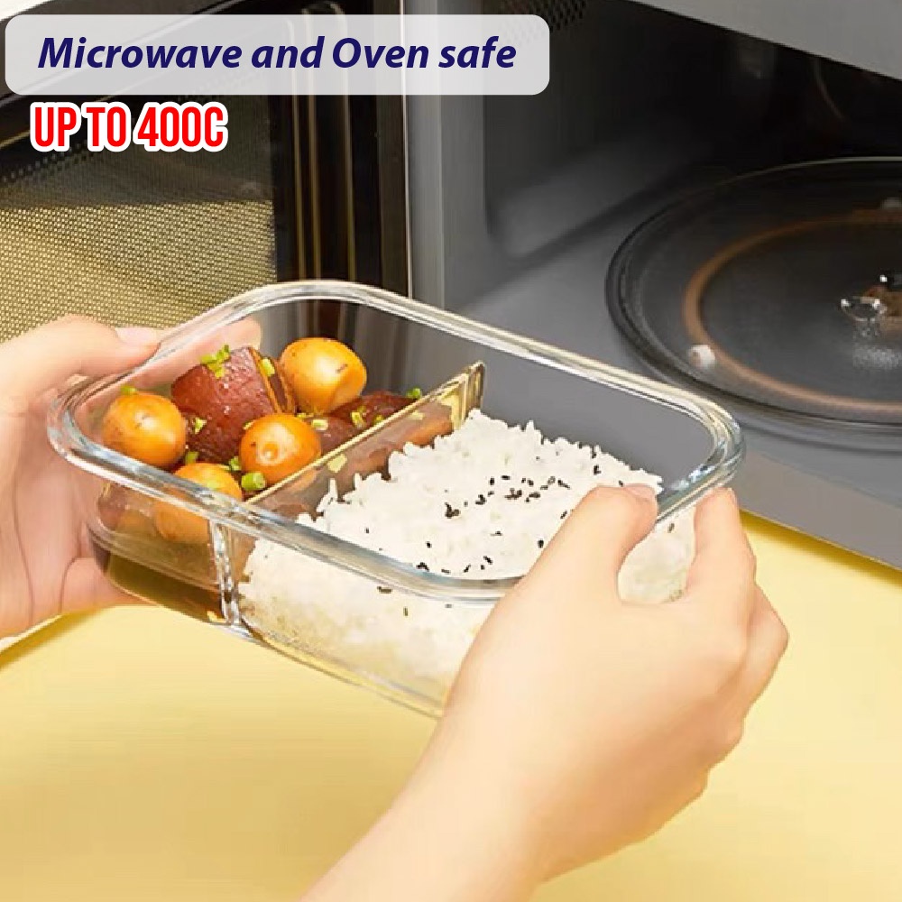 Innohut Borosilicate Glass Container Lunch Box Bekas Makanan Kaca Bento ...