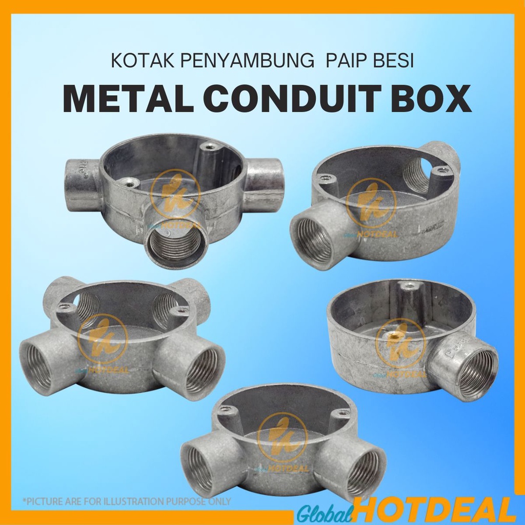 [1PC] Metal Conduit Circular Junction Box Fitting 20mm 25mm Joint Pipe ...