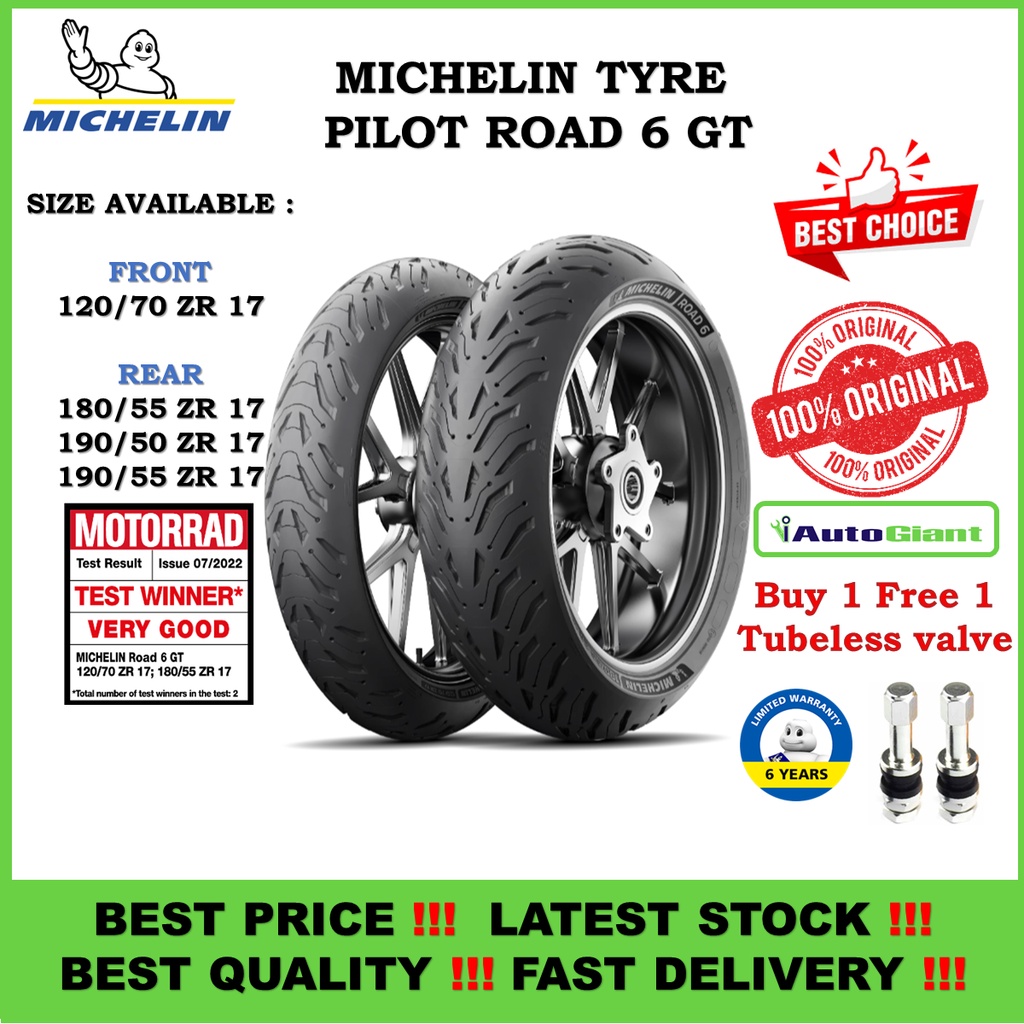 TAYAR MICHELIN ROAD 6 GT For heavy touring RADIAL TYRE | Shopee Malaysia