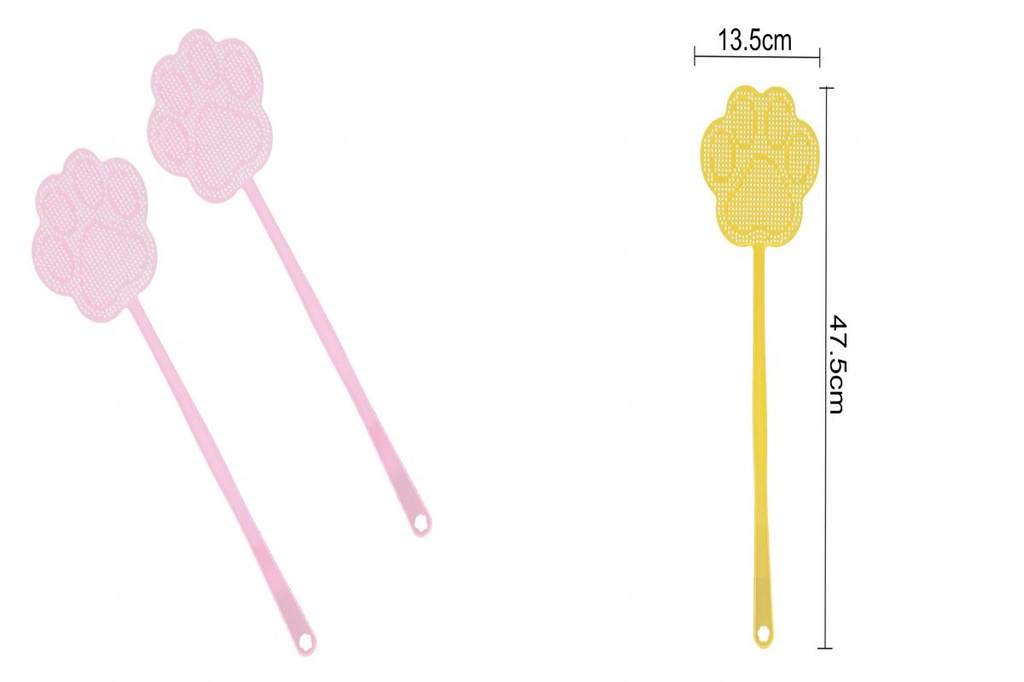 {Bakilili} 2Pcs Fly Swatter Cute Cat Paw Shape Non-slip Manual Long ...