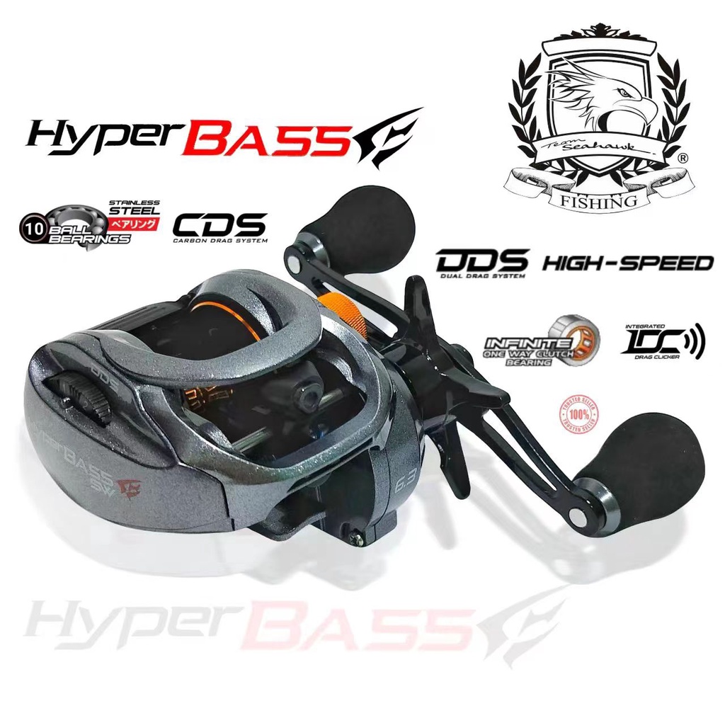 TEAM SEAHAWK HYPER BASS BAITCASTING (BC) FISHING REEL | Shopee Malaysia