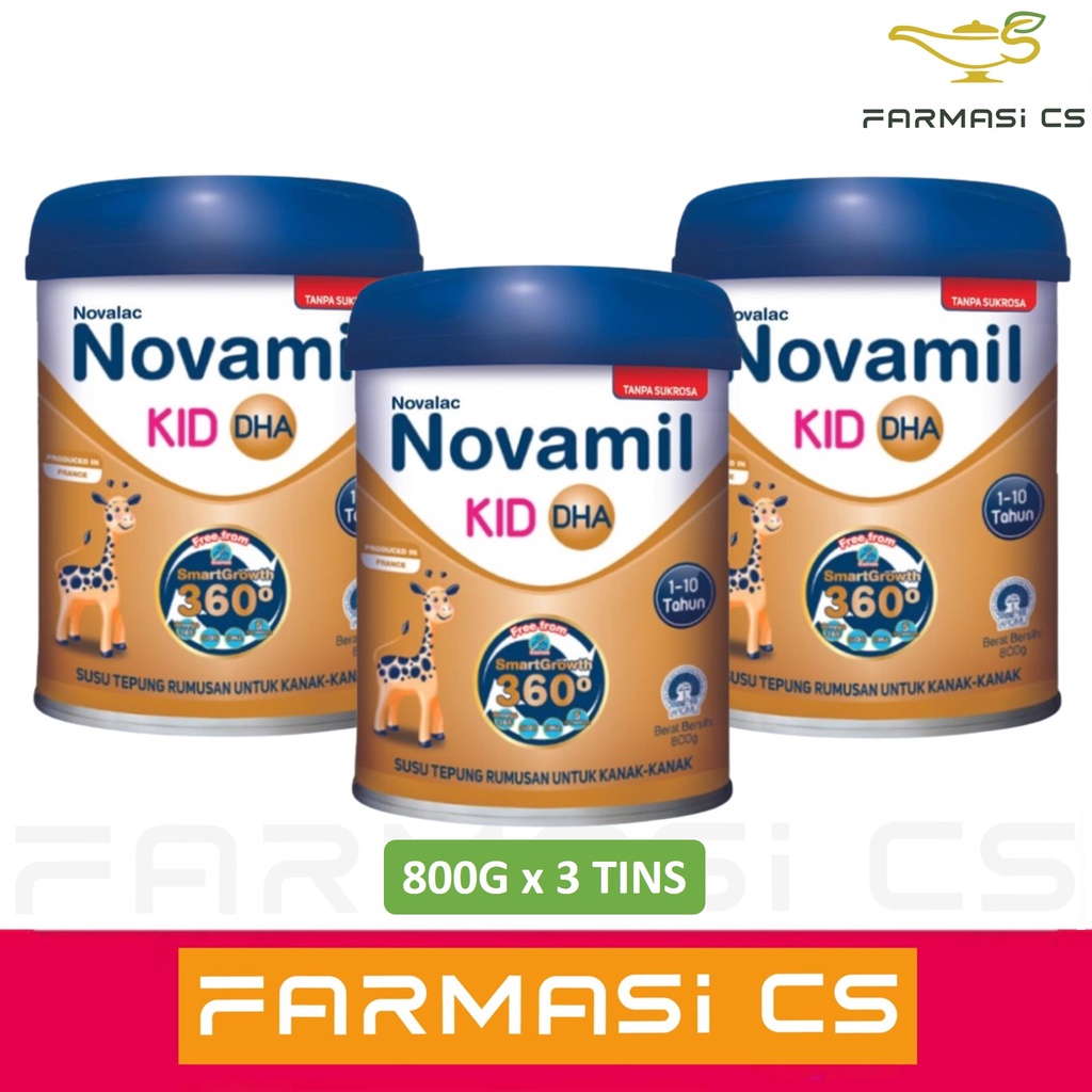 Novalac Novamil 1-10 Tahun KID DHA 800g x 3 Tins (TRIPLE) EXP:01/2025 ...