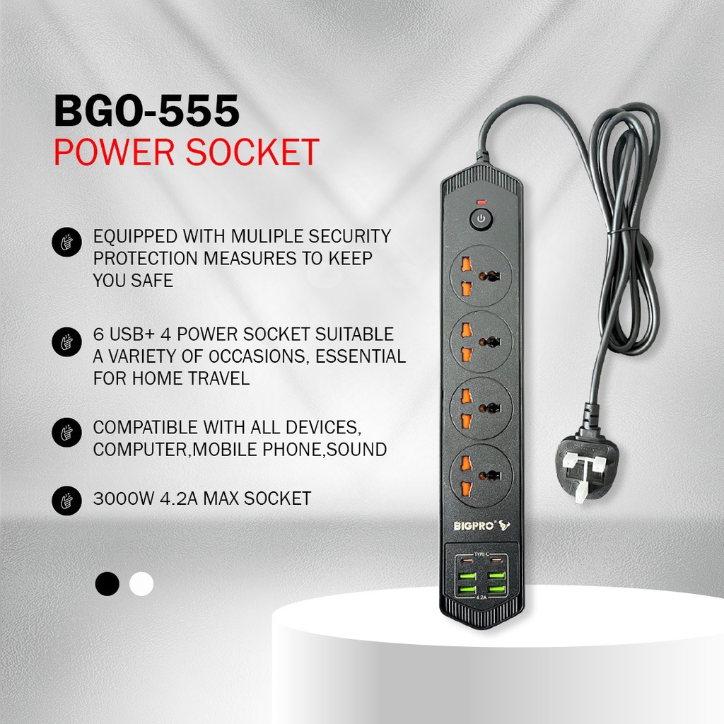 Universal Plug Extension Electric socket 4 Power Socket Extension wire ...